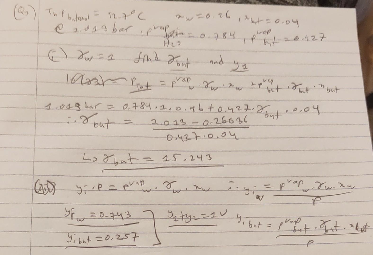 Solved The bubble point of a liquid mixture of n-butanol and | Chegg.com
