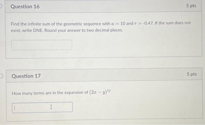 Solved Find the infinite sum of the geometric sequence with | Chegg.com
