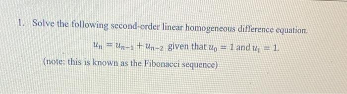 Solved 1. Solve the following second-order linear | Chegg.com
