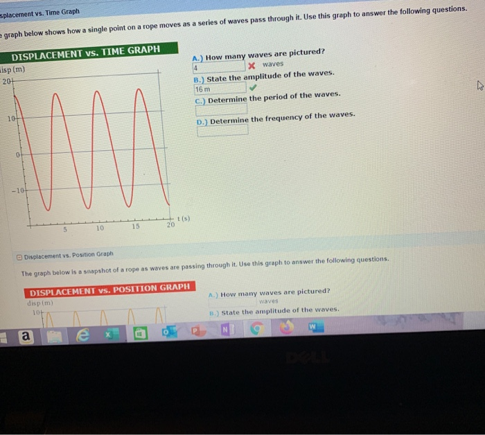 Solved splacement vs. Time Graph graph below shows how a | Chegg.com