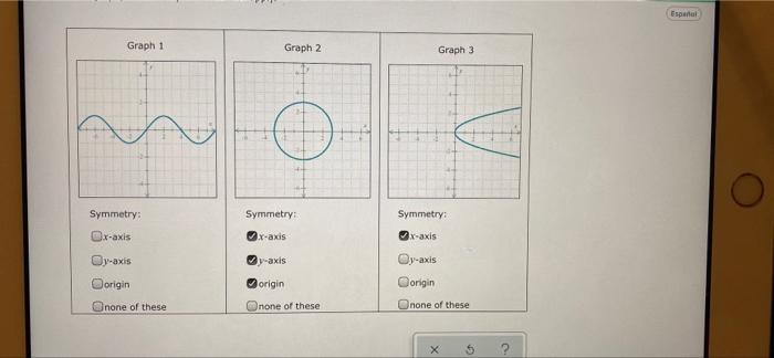 Solved Ετρελαι. Graph 1 Graph 2 Graph 3 O Symmetry: | Chegg.com