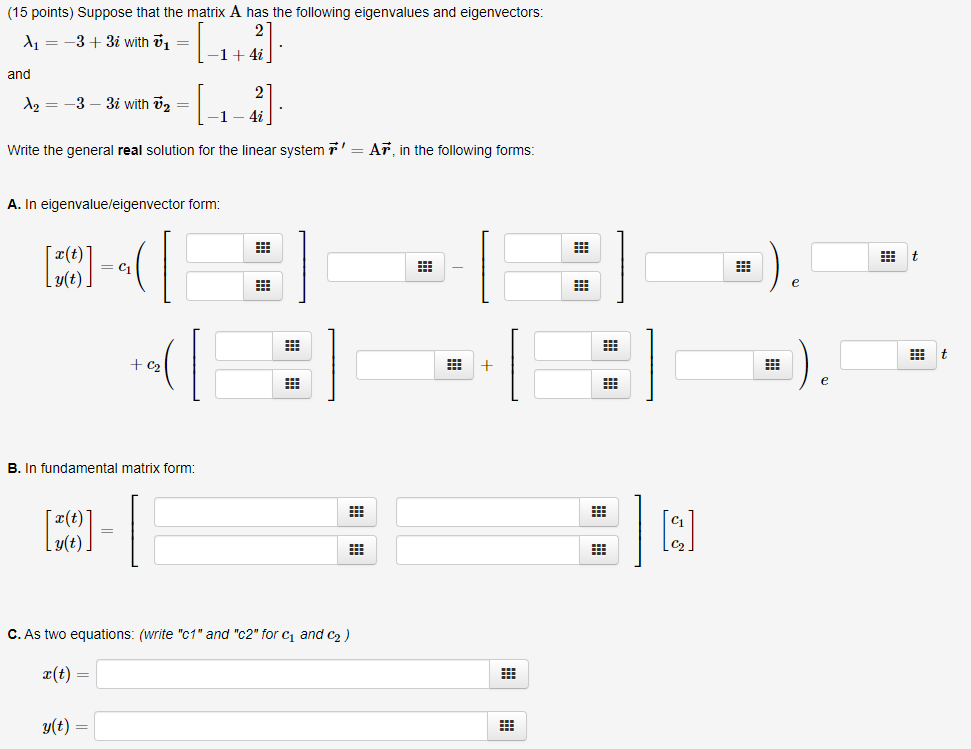 Solved (15 ﻿points) ﻿Suppose that the matrix A has the | Chegg.com