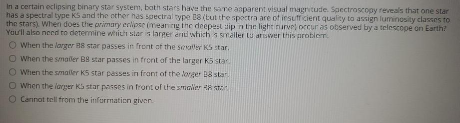Solved In a certain eclipsing binary star system, both stars | Chegg.com