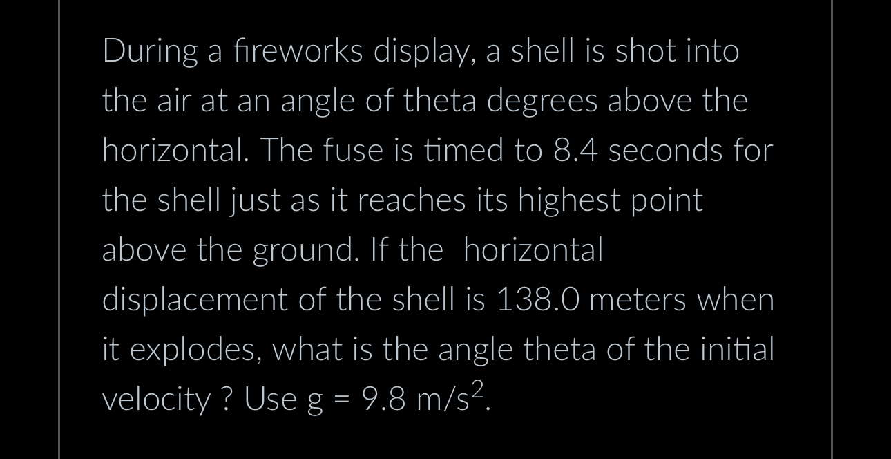 Solved During a fireworks display, a shell is shot into the | Chegg.com