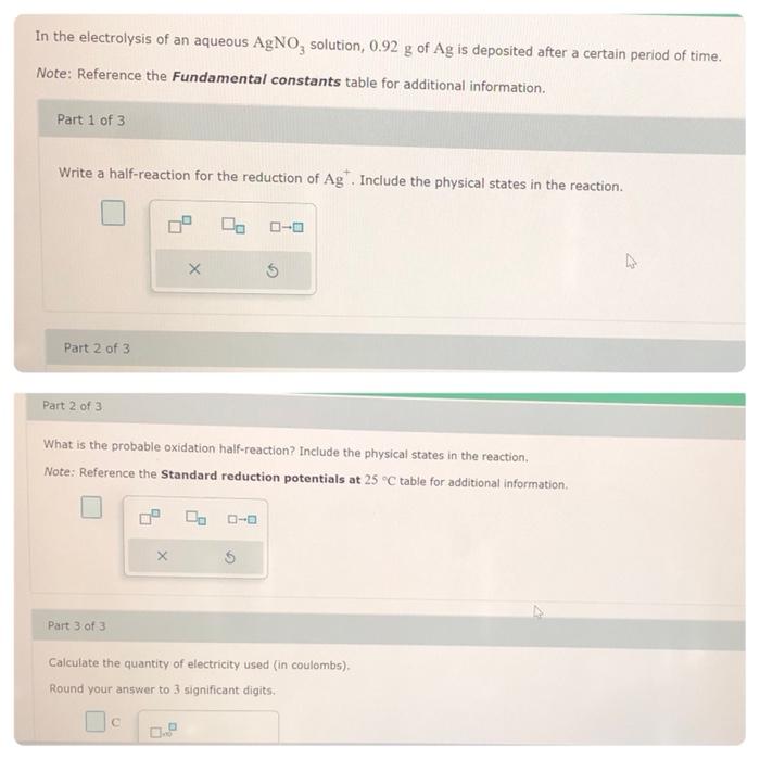 Solved In the electrolysis of an aqueous AgNO3 solution, | Chegg.com