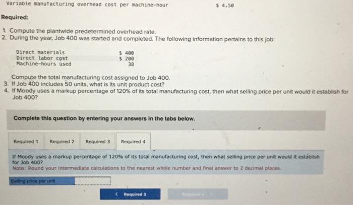 Solved 1. Compute the plantwide predetermined overhead rate. | Chegg.com