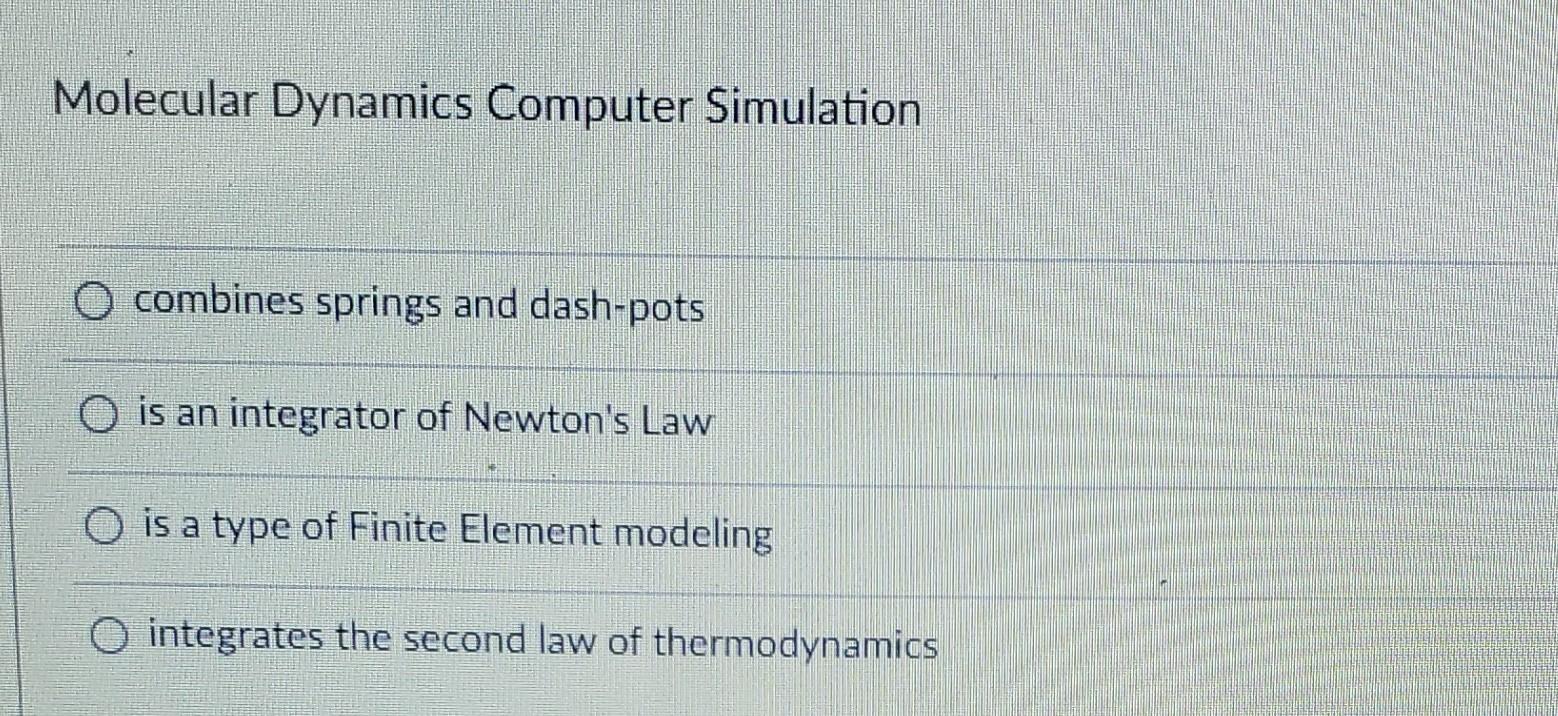 Solved Molecular Dynamics Computer Simulation O Combines 2896