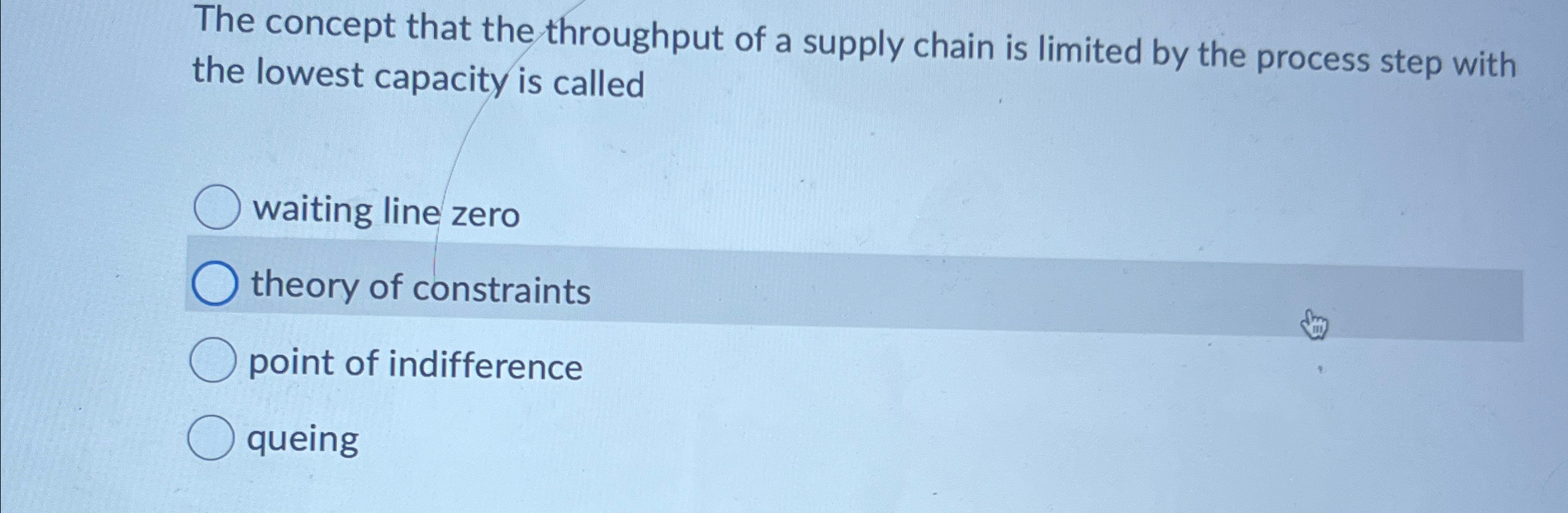 Solved The concept that the throughput of a supply chain is | Chegg.com