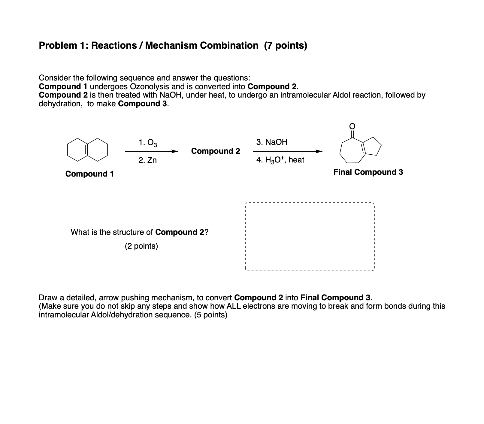 Solved Problem 1: Reactions / ﻿Mechanism Combination | Chegg.com