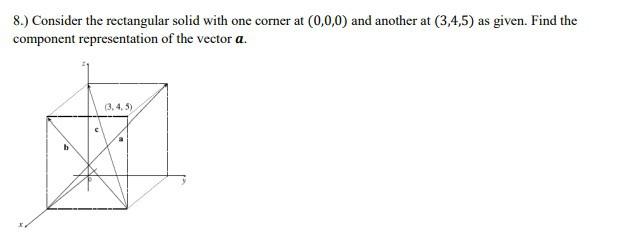 Solved 8.) Consider the rectangular solid with one corner at | Chegg.com