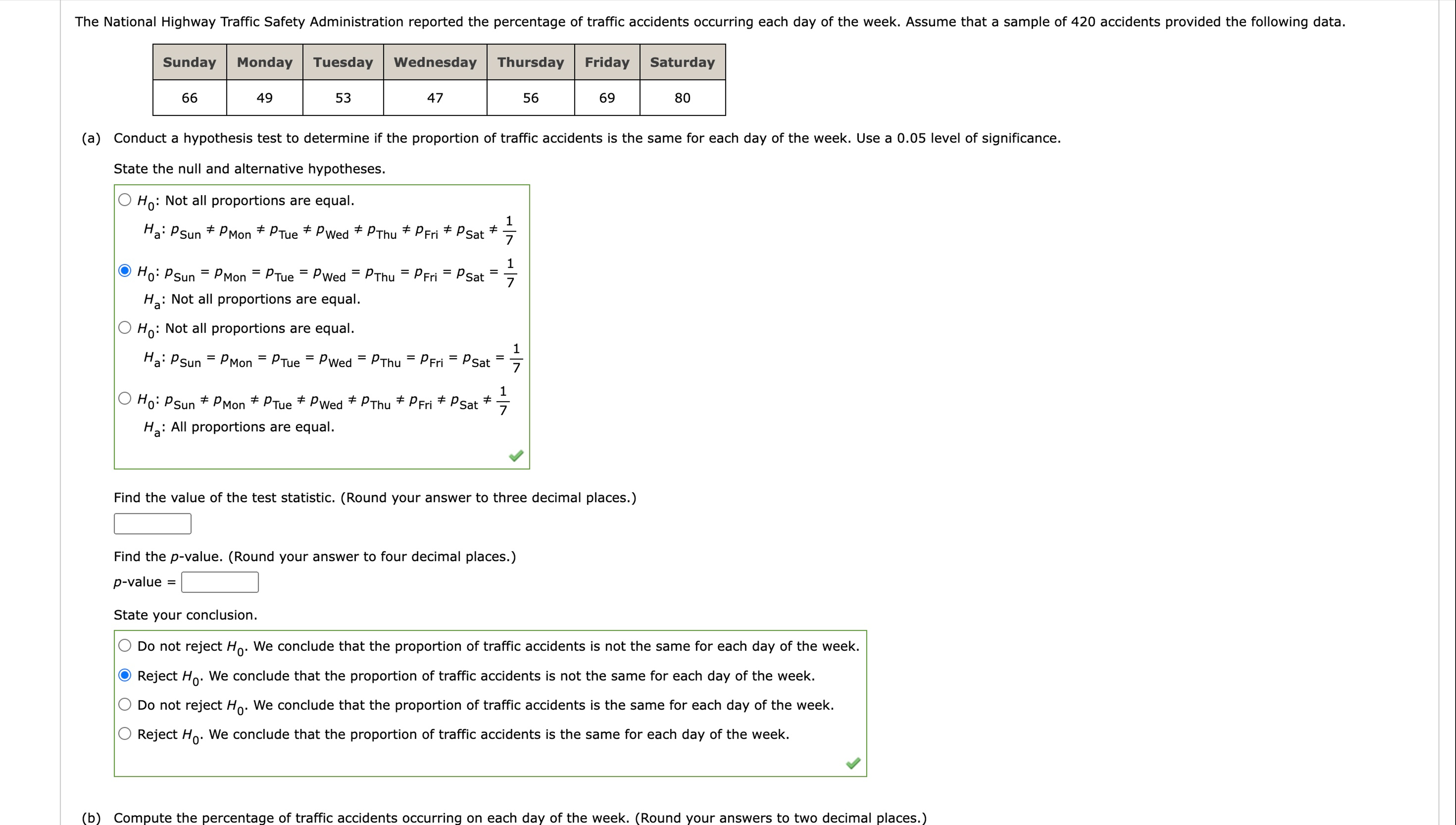Solved The National Highway Traffic Safety Administration | Chegg.com