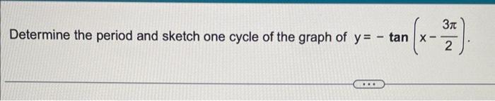 Solved Determine the period and sketch one cycle of the | Chegg.com