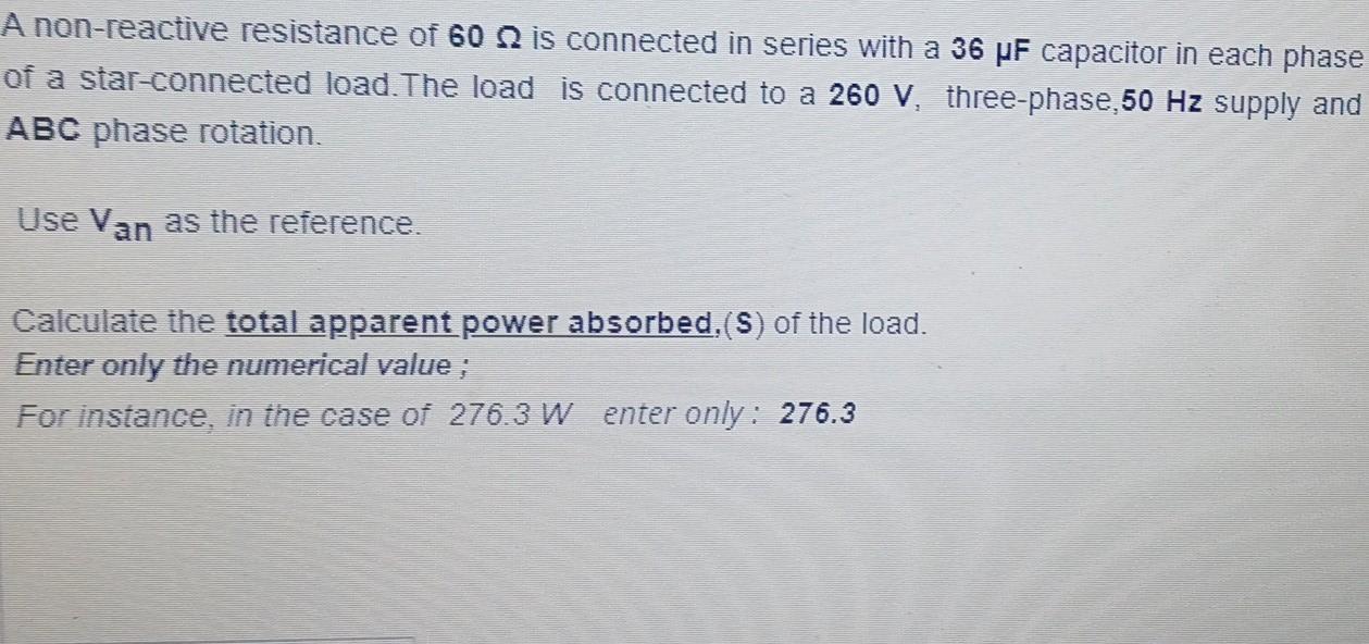 Solved A non-reactive resistance of 60 2 is connected in | Chegg.com