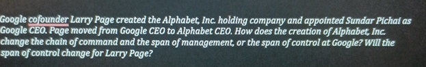 Solved Google co founder Larry Page created the Alphabet, | Chegg.com