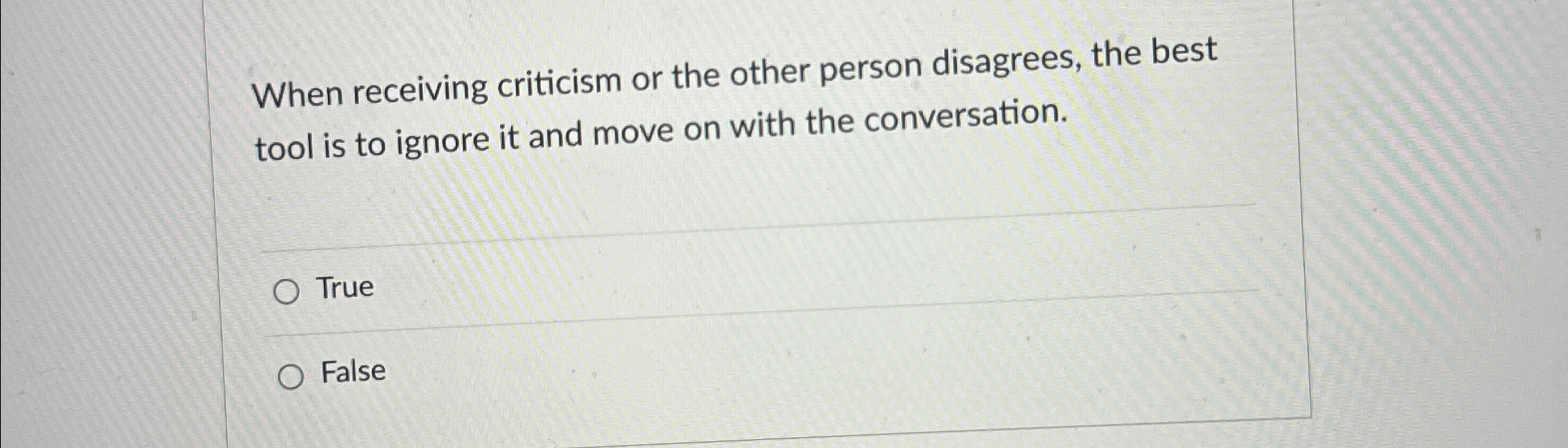 Solved When receiving criticism or the other person | Chegg.com