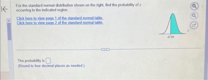 Solved For the standard normal distribution shown on the | Chegg.com