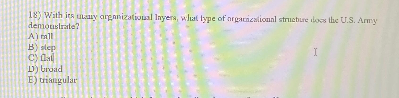 Solved With its many organizational layers, what type of | Chegg.com