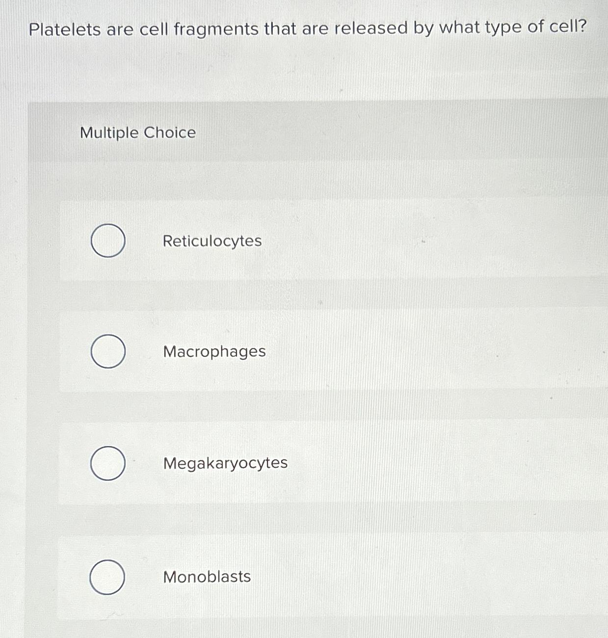 Solved Platelets are cell fragments that are released by | Chegg.com