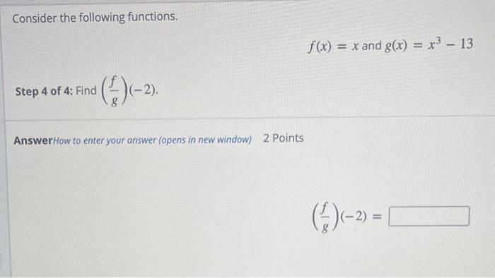 Solved Consider the following functions. f(x)=x and | Chegg.com