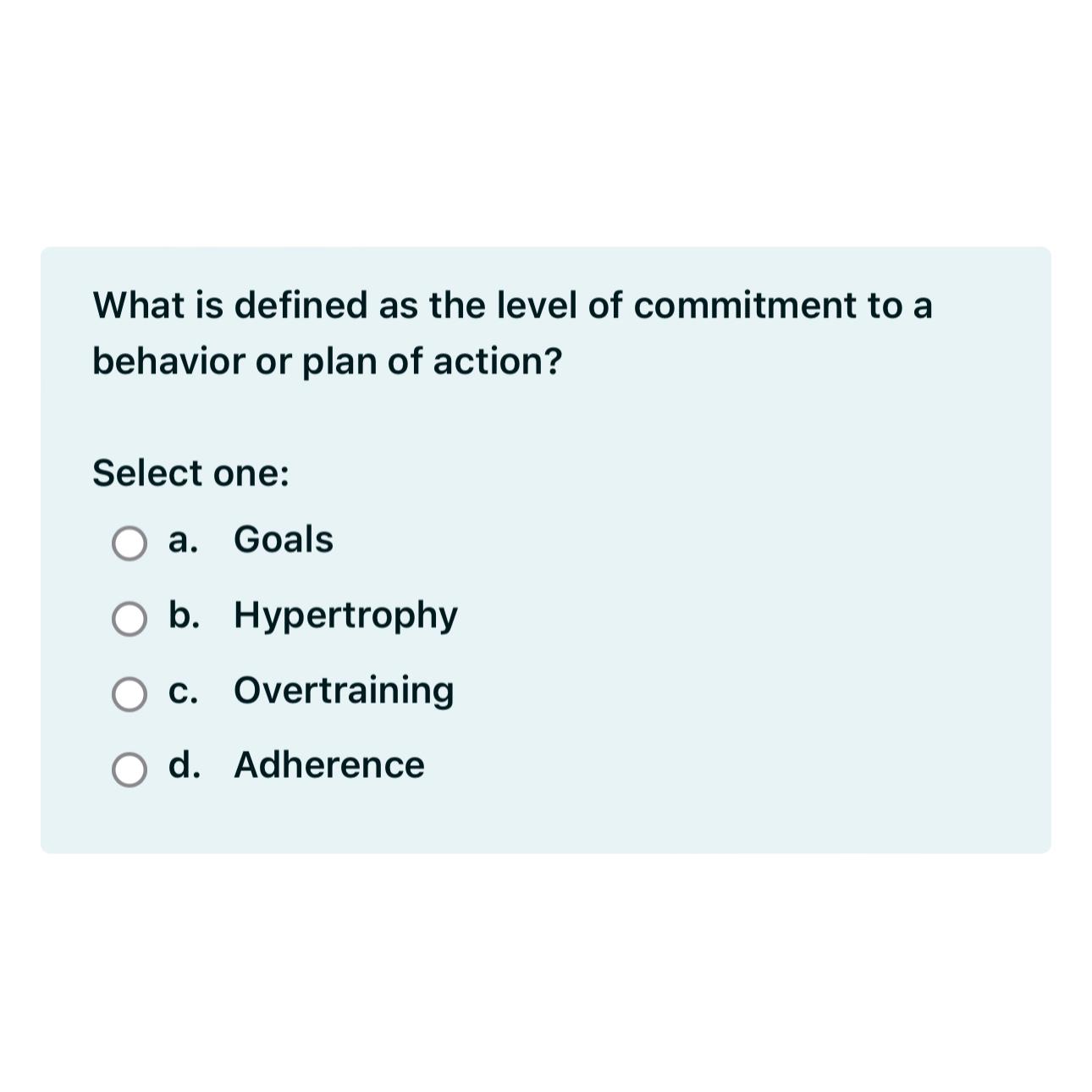 Solved What is defined as the level of commitment to a | Chegg.com