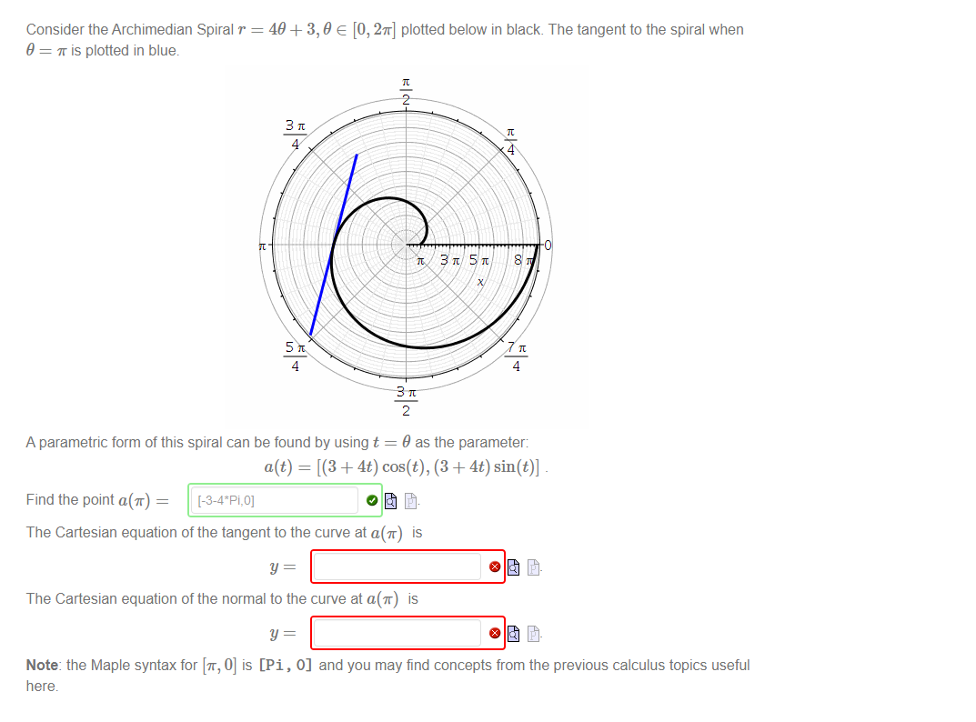 Solved Consider the Archimedian Spiral r=4θ+3,θin[0,2π] | Chegg.com