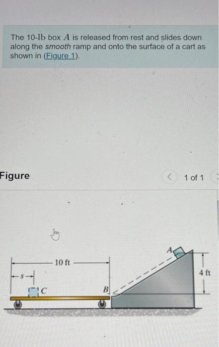 Solved The 10−1lb box A is released from rest and slides | Chegg.com