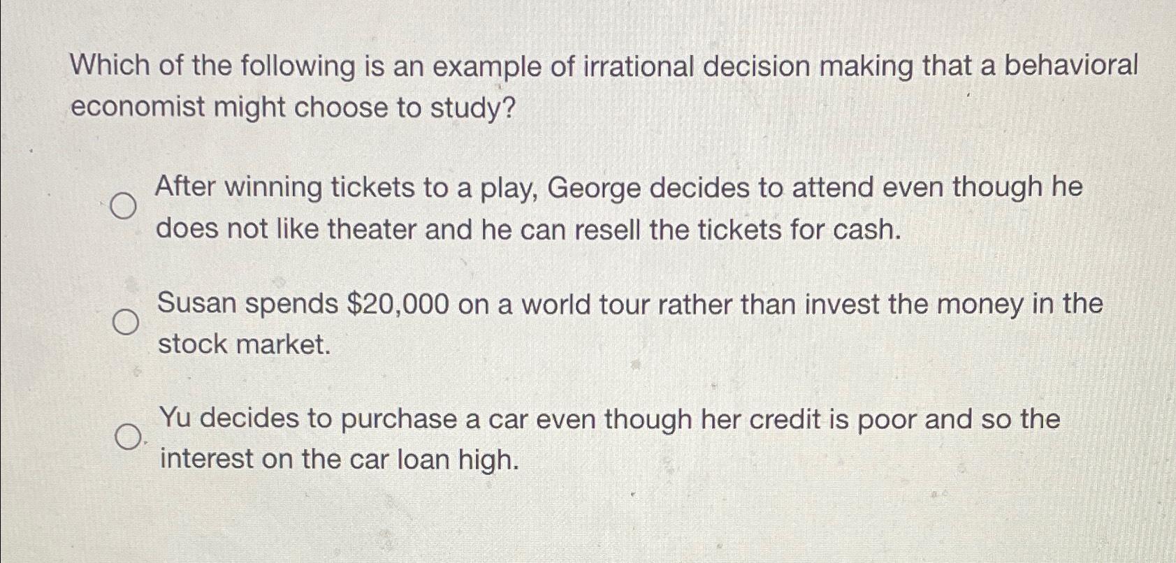 Solved Which of the following is an example of irrational | Chegg.com