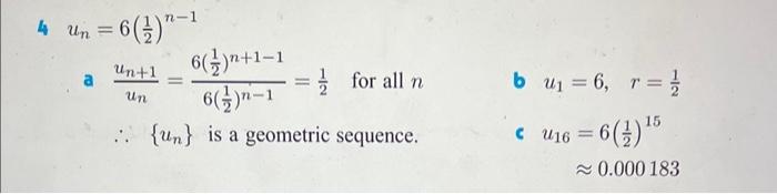 Solved 4 A sequence is defined by un=6(21)n−1. b Find u1 and | Chegg.com