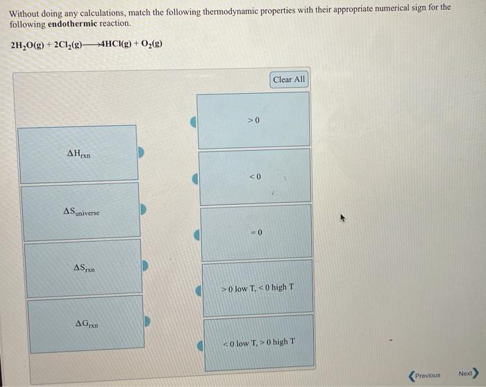 Solved Without doing any calculations, match the following | Chegg.com