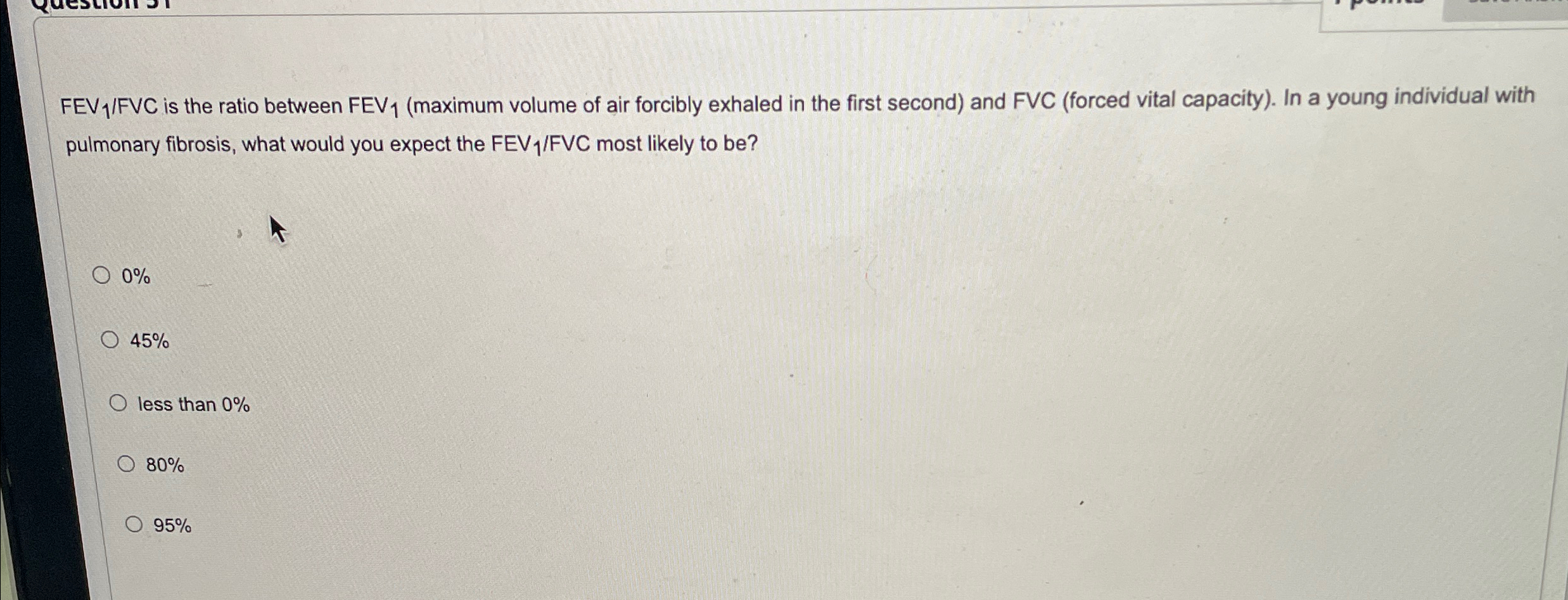 Solved FEV ?? ﻿FVC is the ratio between FEV1 (maximum volume | Chegg.com