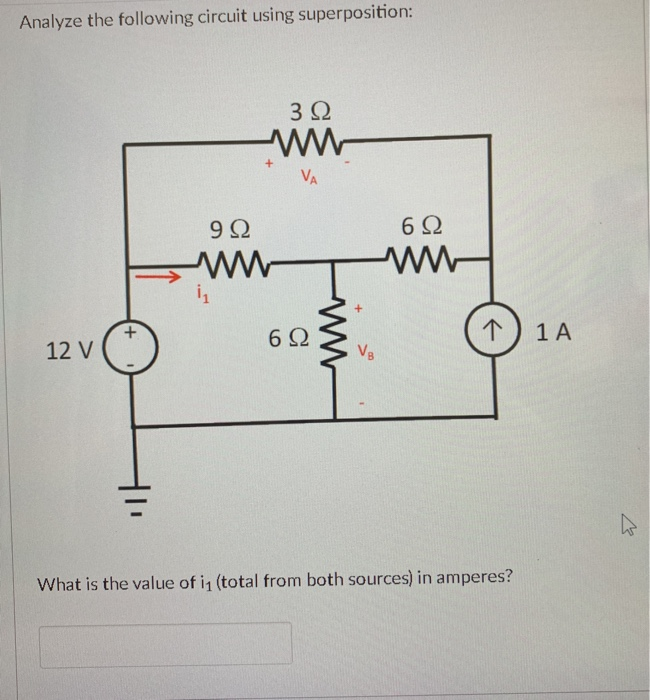 Solved Analyze the following circuit using superposition: | Chegg.com