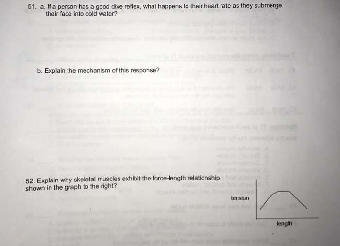 Solved 51. a. If a person has a good dive reflex, what | Chegg.com