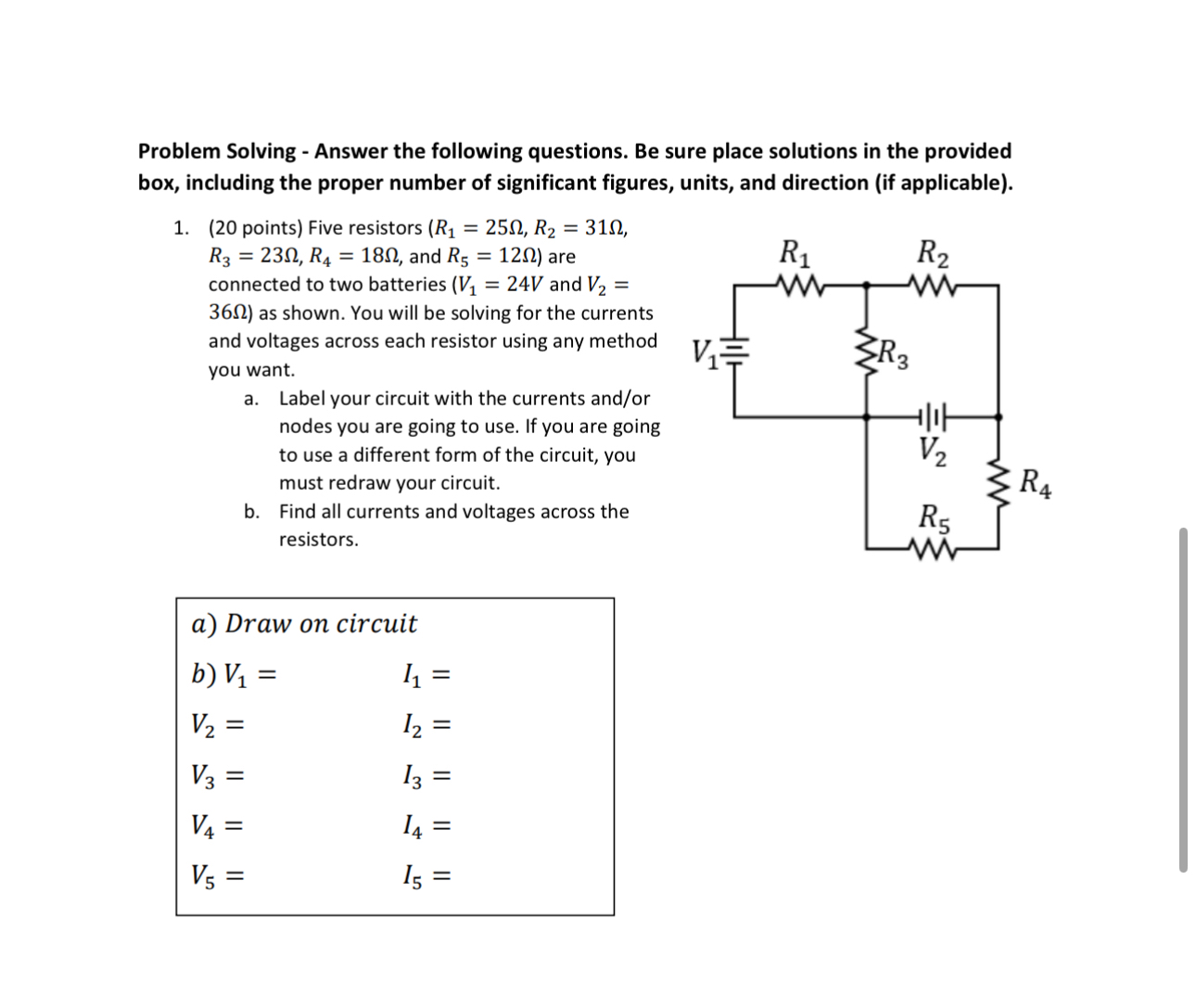 Solved Problem Solving - ﻿Answer the following questions. Be | Chegg.com
