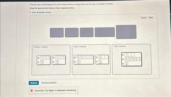 Classily exch orbital diagram for ground-state | Chegg.com