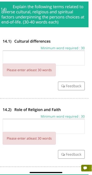 Solved 14). Explain the following terms related to diverse | Chegg.com