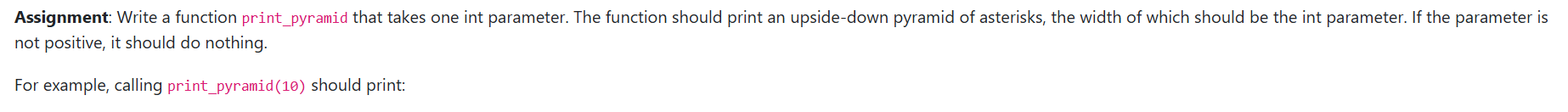 Solved in python Assignment: Write a function print_pyramid | Chegg.com