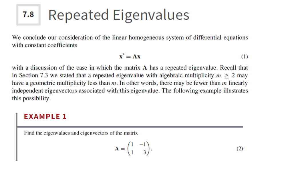 Solved EXAMPLE 1Find the eigenvalues and eigenvectors of the | Chegg.com