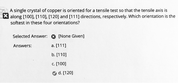 Solved A single crystal of copper is oriented for a tensile | Chegg.com