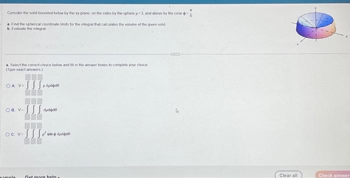 Solved Consider the sold bounded below by the xy. Plarat, on | Chegg.com