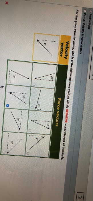 Solved Instructions Part A: Velocity & Force Vectors For the | Chegg.com