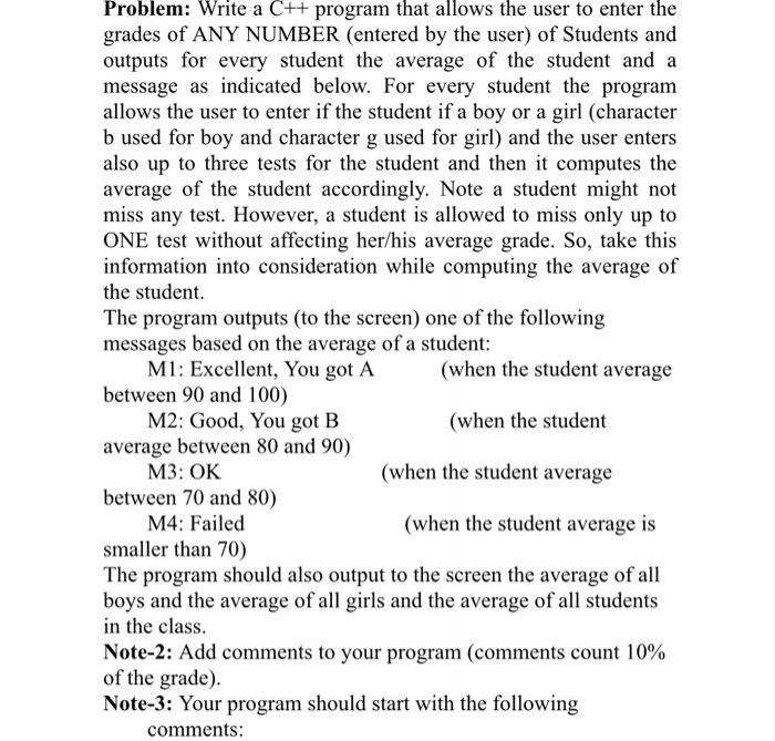 (Solved) : Problem Write C Program Allows User Enter Grades Number ... (Solved) : Problem Write C Program Allows User Enter Grades Number ...