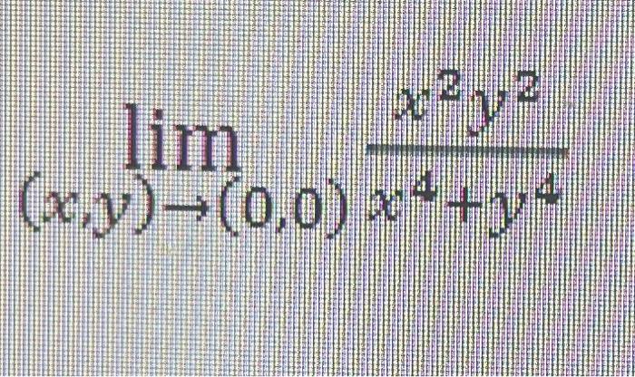 Solved lim(x,y)→(0,0)x4+y4x2y2 | Chegg.com