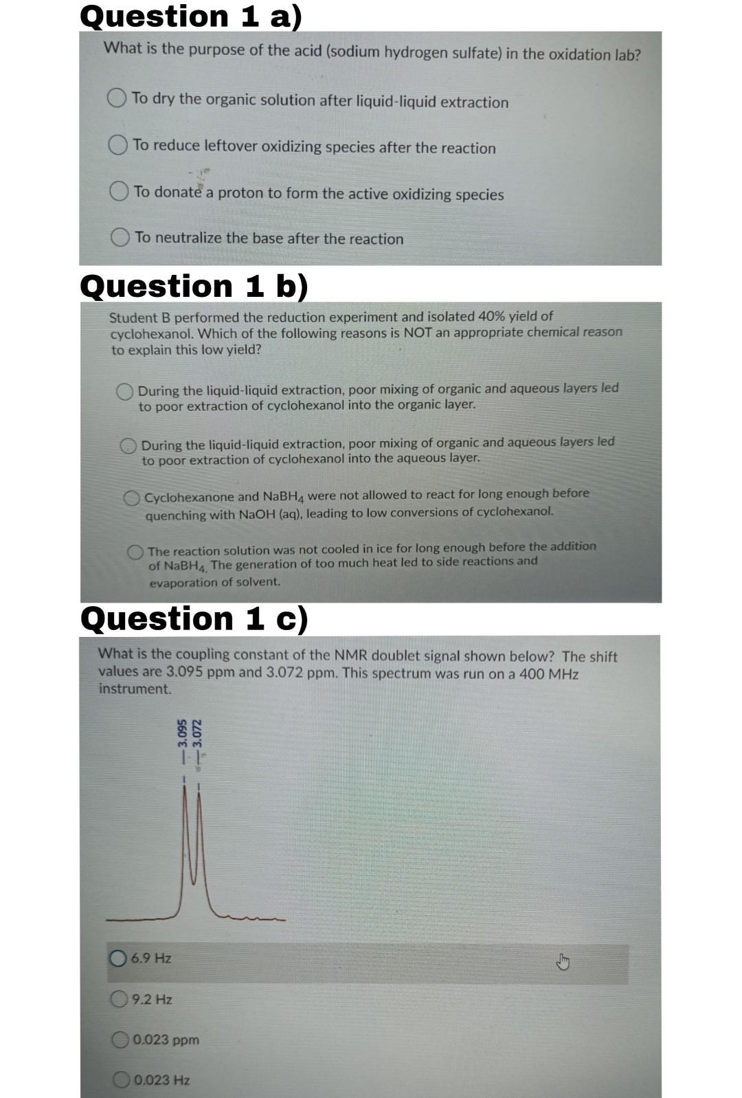 Solved Hello! Please answer the 3 parts of the question! | Chegg.com