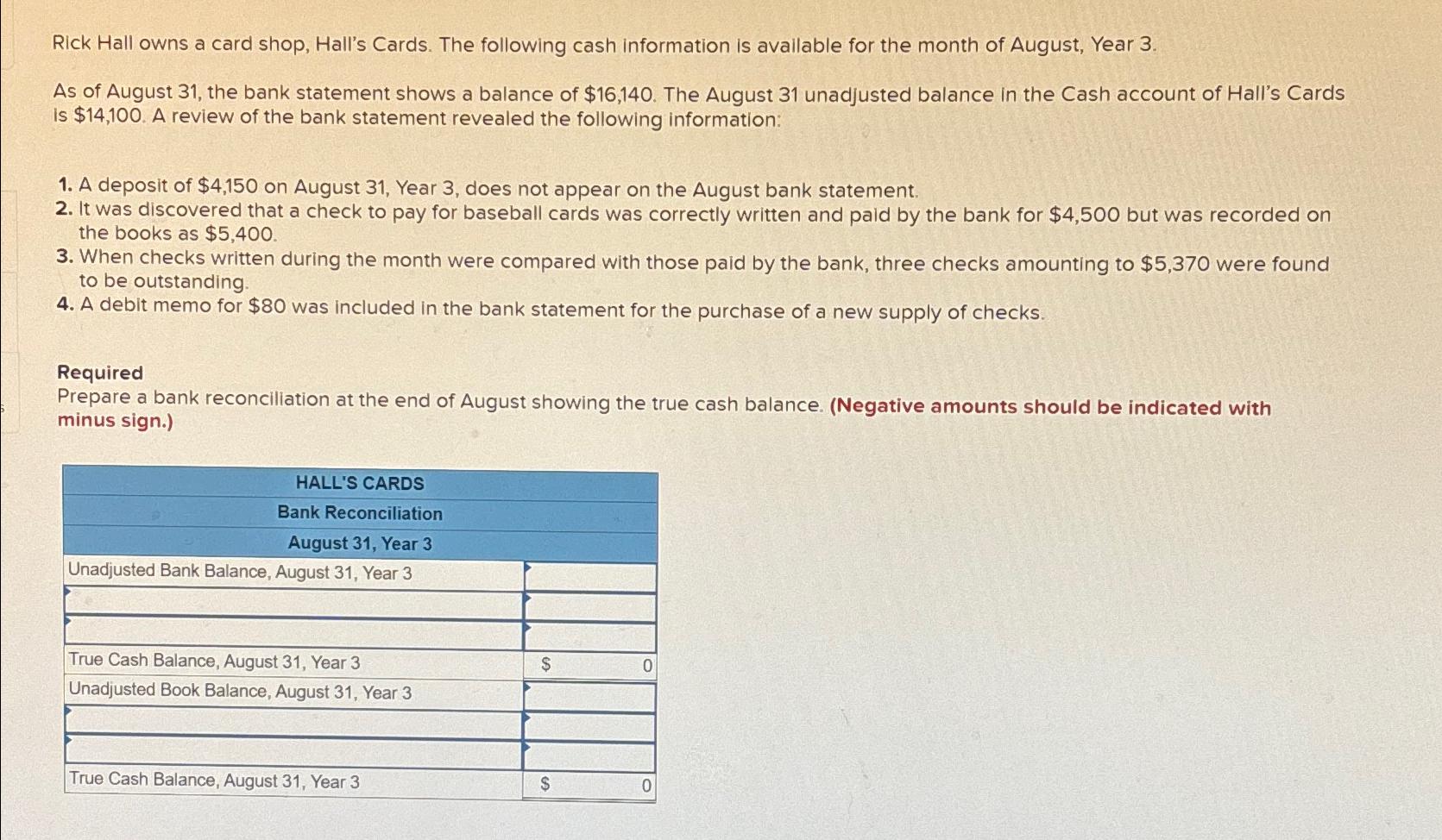 Solved Rick Hall owns a card shop, Hall's Cards. The | Chegg.com