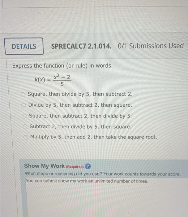 Solved Express the rule in function notation. (For example, | Chegg.com