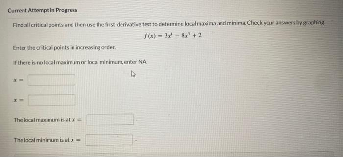 Solved Current Attempt in Progress Find all critical points | Chegg.com