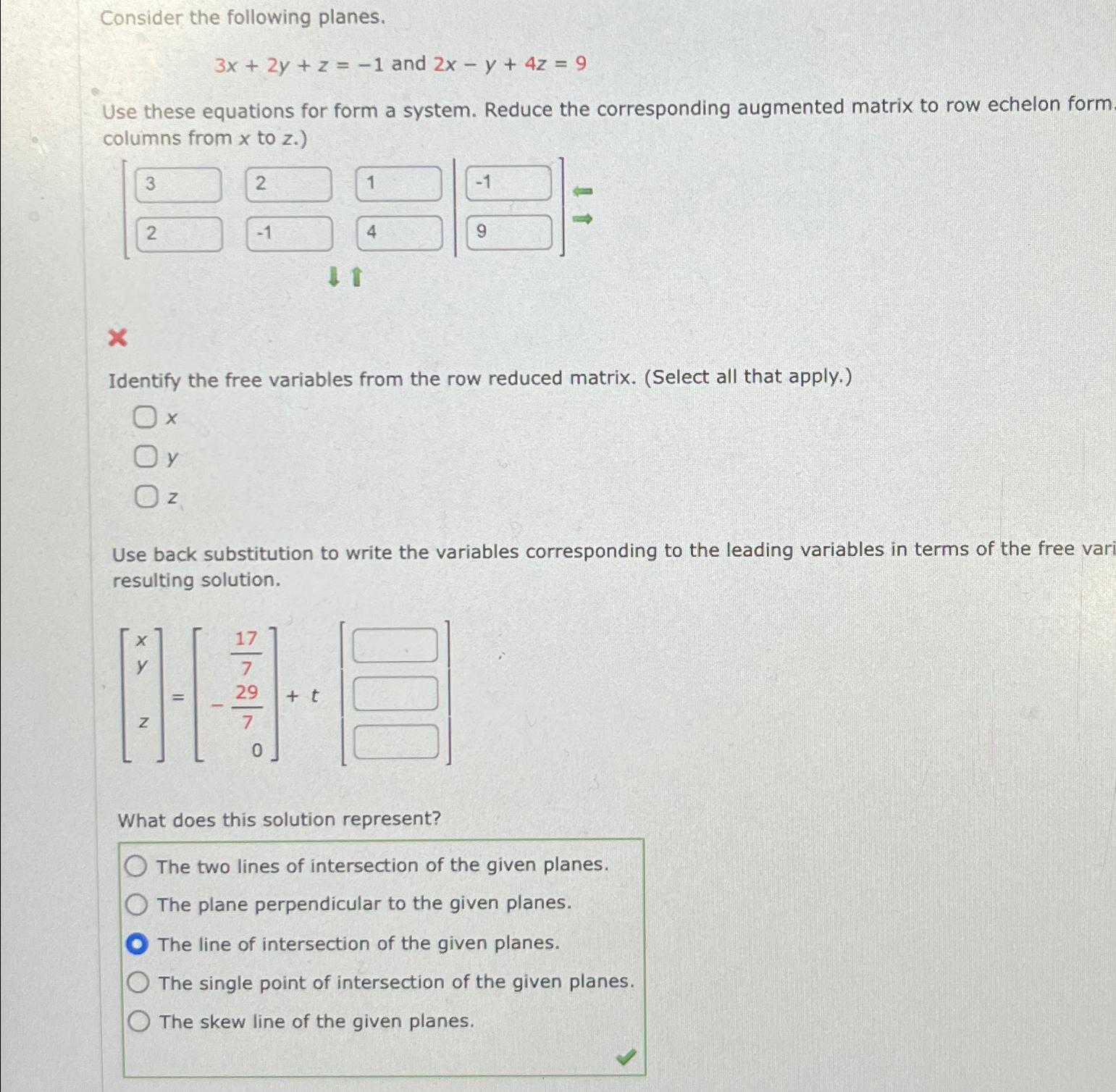 Solved Consider the following planes.3x+2y+z=-1 ﻿and | Chegg.com
