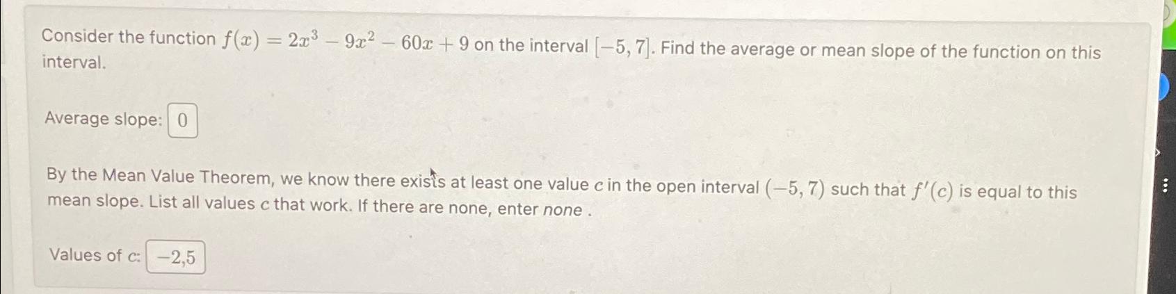 Solved Consider the function f(x)=2x3-9x2-60x+9 ﻿on the | Chegg.com
