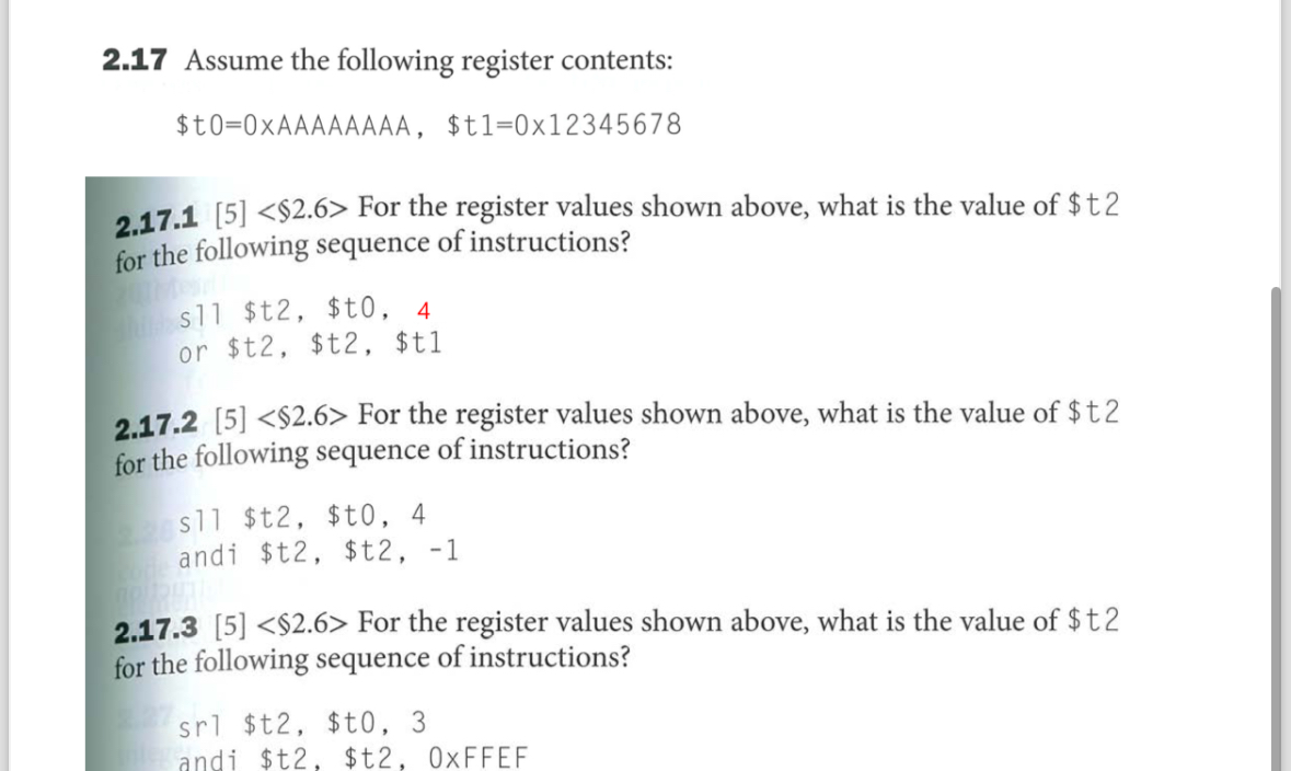 Solved 2.17 ﻿Assume the following register | Chegg.com