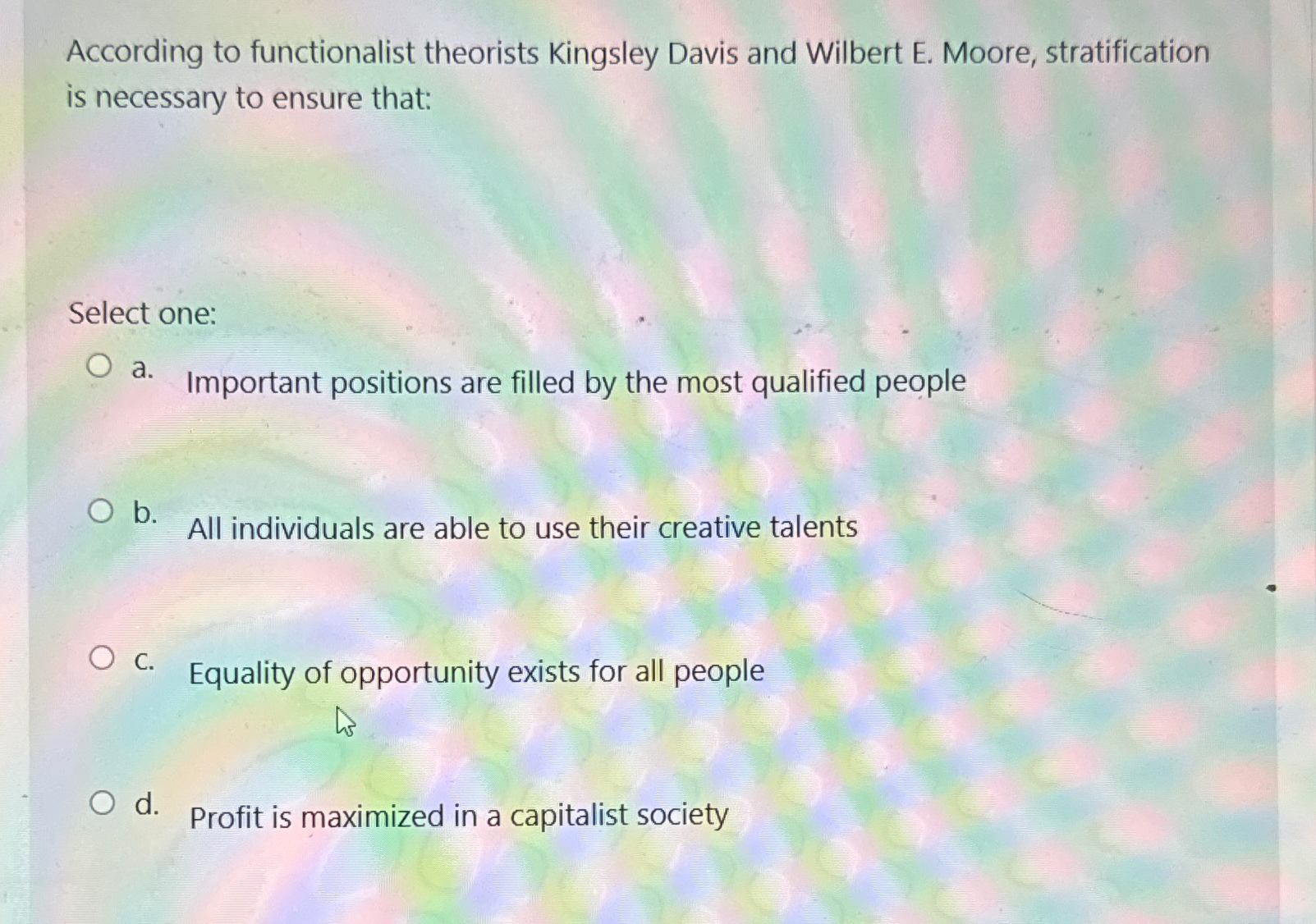 Solved According to functionalist theorists Kingsley Davis | Chegg.com